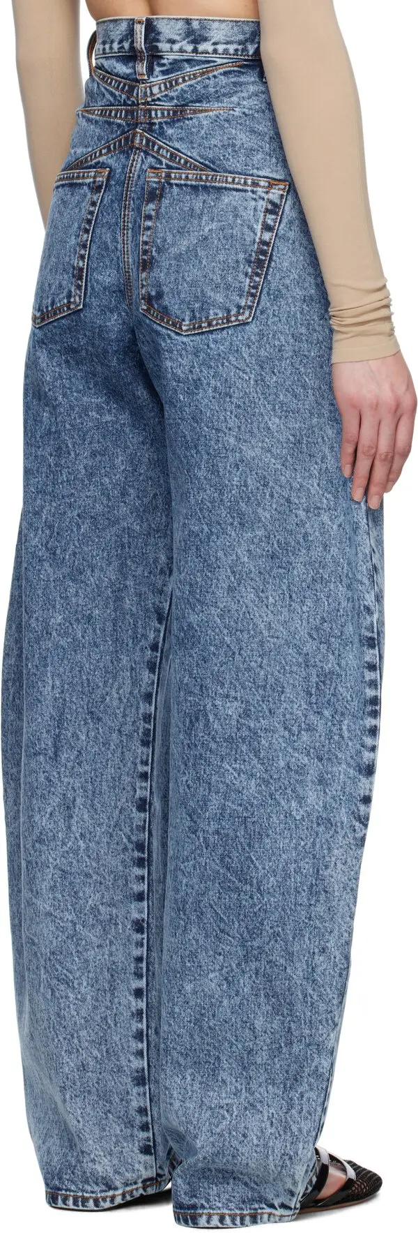 Alaïa Snow Denim Round Jeans