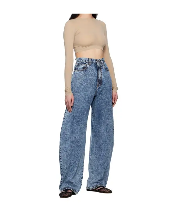 Alaïa Snow Denim Round Jeans