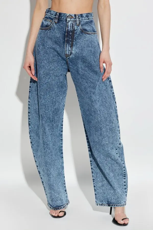 Alaïa Snow Denim Round Jeans