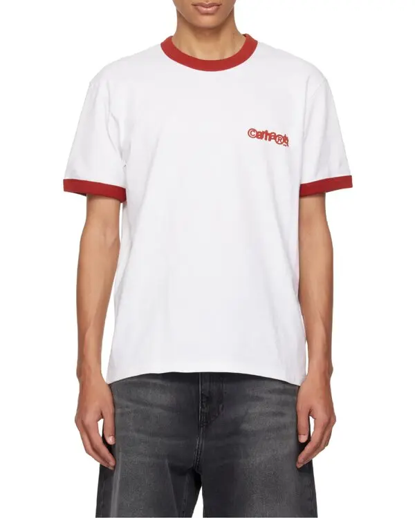 Carhartt Work In Progress S/s Ip Ringer Logo T-shirt - White/red/red