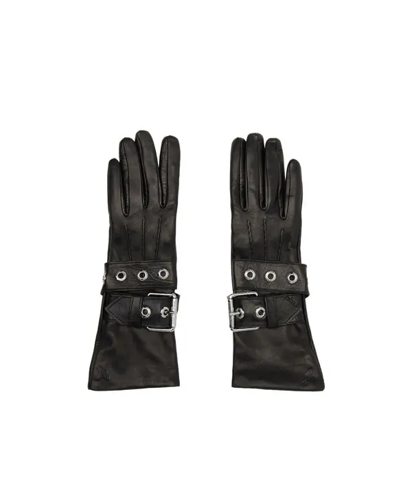 VIVIENNE WESTWOOD Buckle-fastening Leather Gloves - Black