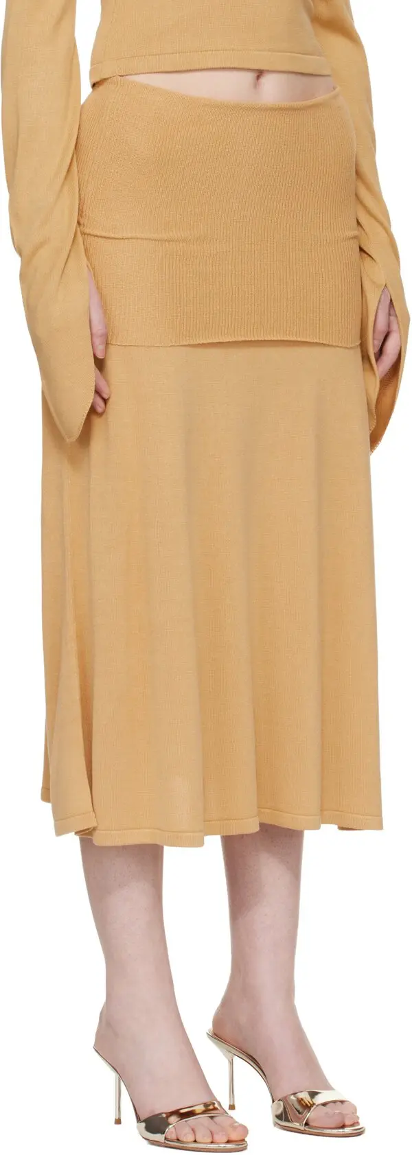 AYA MUSE Ribbed Rylin Skirt - Saffron