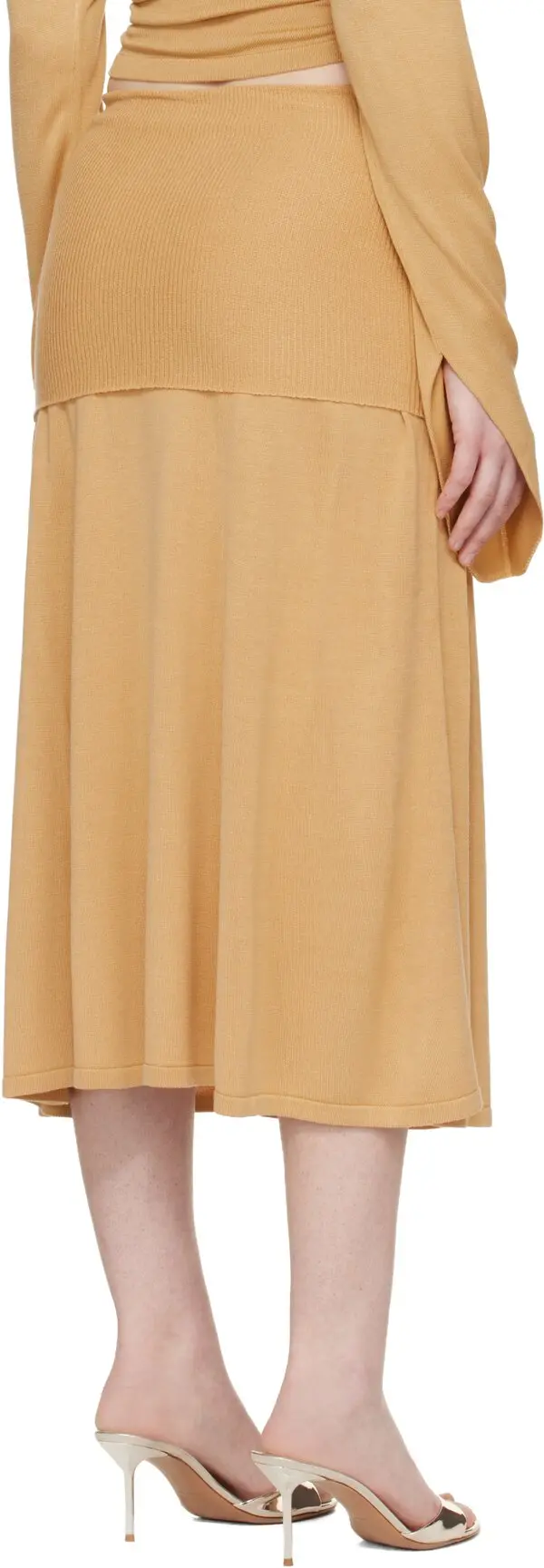 AYA MUSE Ribbed Rylin Skirt - Saffron