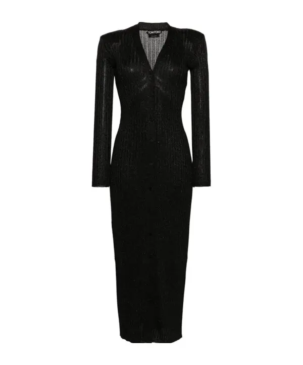 TOM FORD Metallic-threading Knitted Maxi Dress