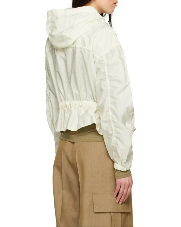 Moncler Curton Hooded Peplum Jacket - White