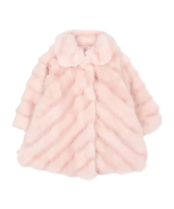 Monnalisa Chevron Faux-fur Coat