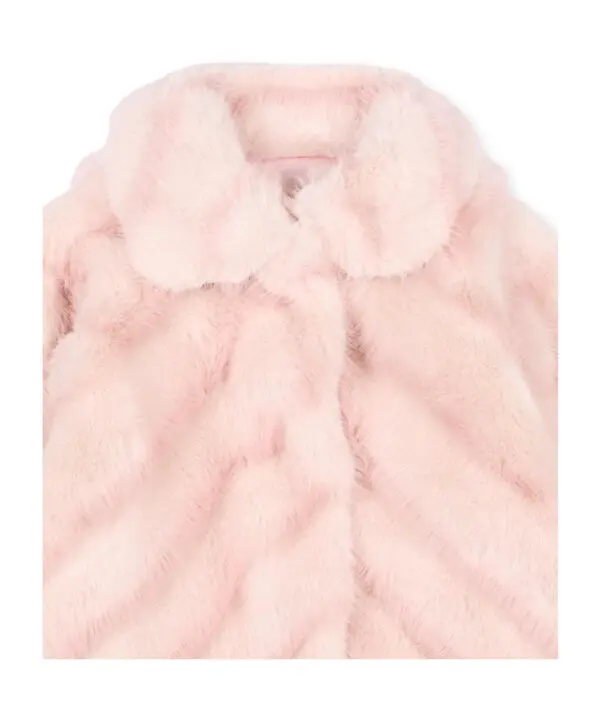 Monnalisa Chevron Faux-fur Coat