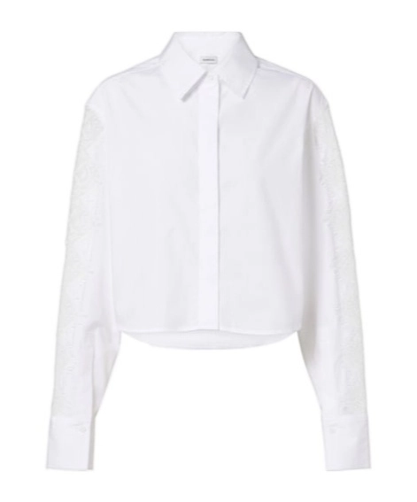 Simkhai Lace-trimmed Cotton Poplin Shirt - White