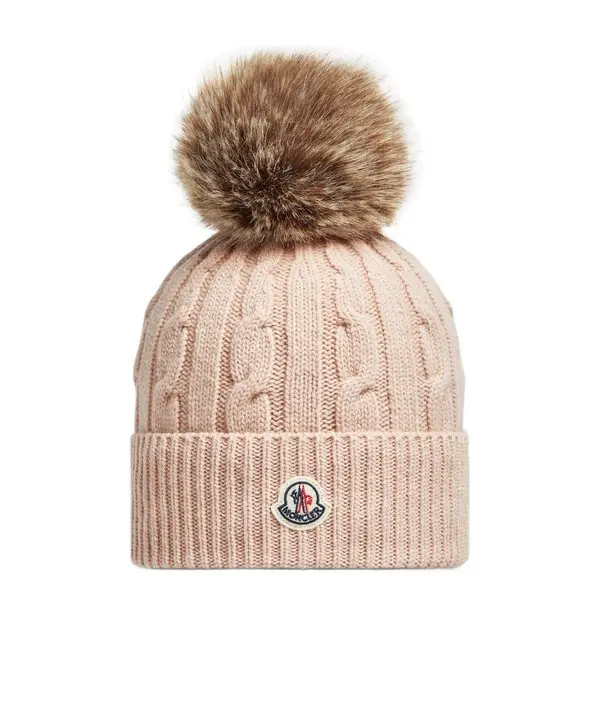 Moncler Logo Patch Pompom Detailed Beanie