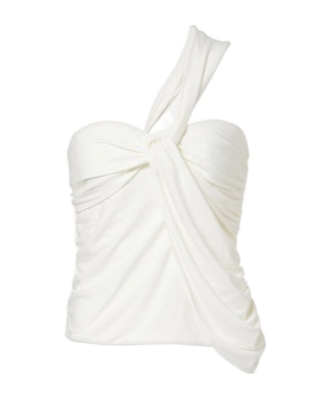 Simkhai Draped Jersey Top - White
