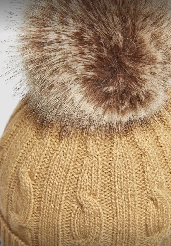 Moncler Wool Cashmere Beanie With Faux Fur Pom Pom