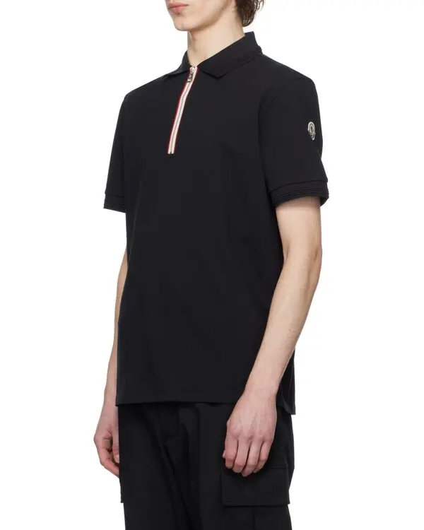 Moncler Tricolor Trim Piquet Polo Shirt