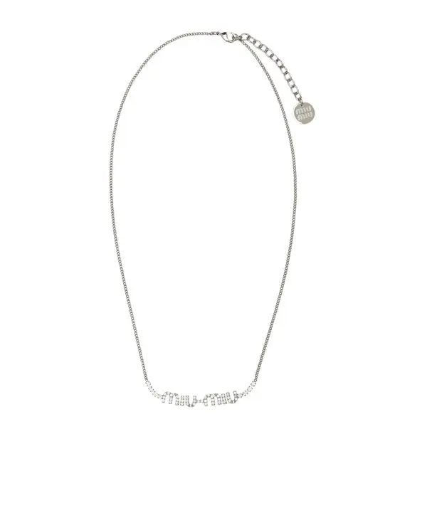 Miu Miu Metal Necklace With Crystals