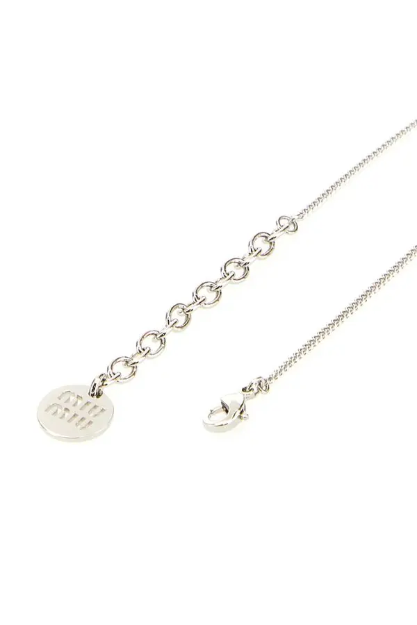 Miu Miu Metal Necklace With Crystals