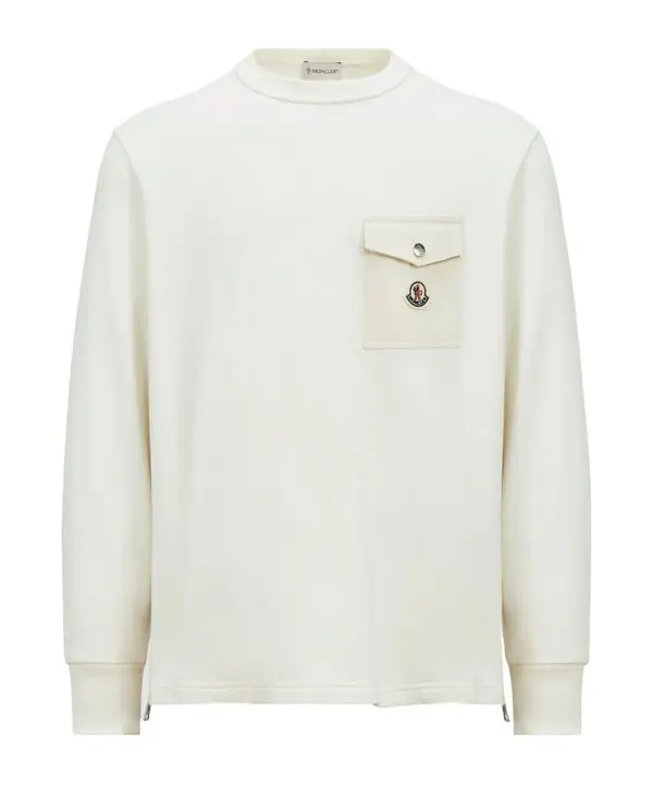 Moncler Logo Patch Chest Pocket Crewneck Sweatshirt