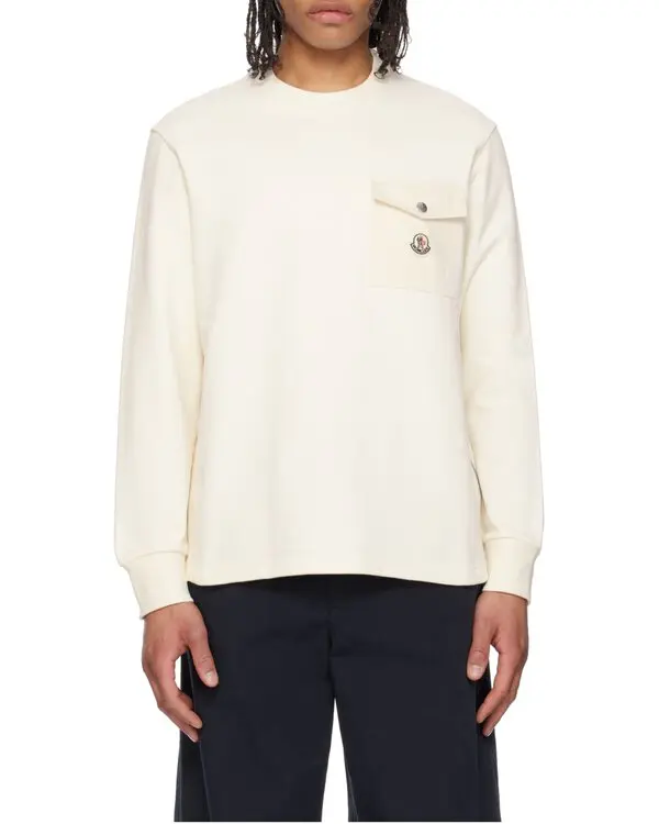 Moncler Logo Patch Chest Pocket Crewneck Sweatshirt