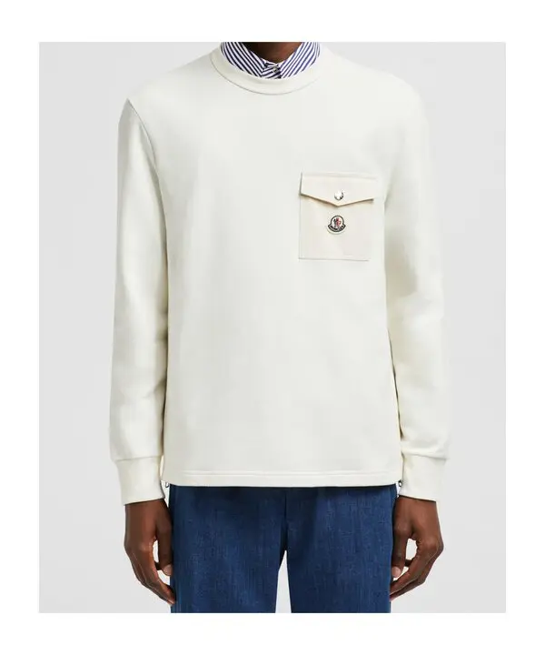 Moncler Logo Patch Chest Pocket Crewneck Sweatshirt