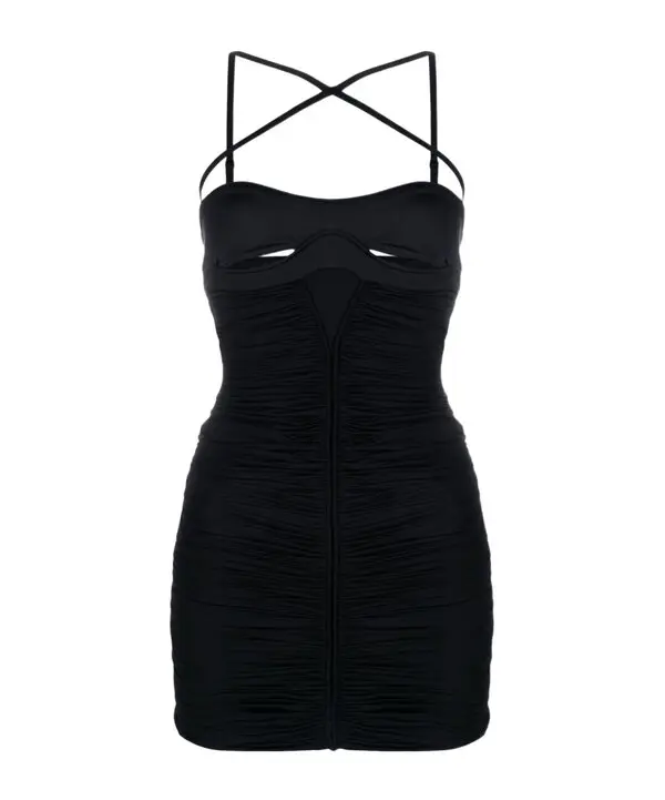 MUGLER Cut-out Detail Ruched Minidress