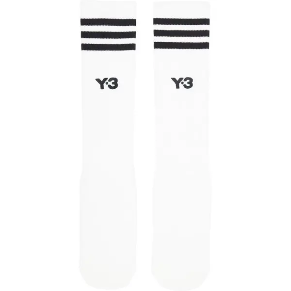 Y3 Logo Stripe Knee High Socks