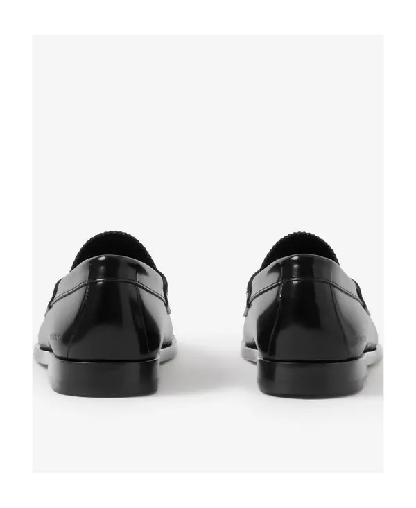 Burberry Checked Panel Leather Loafers
