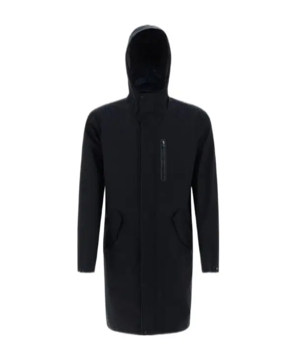 Herno A Vento Hooded Long Coat - Black