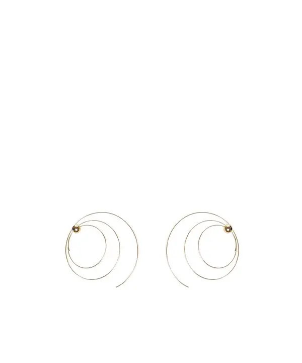 Alaïa Logo Engraved Spiral Earrings - Yellow