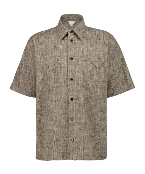 Bottega Veneta Sahara Mel Short-sleeve Flecked Shirt