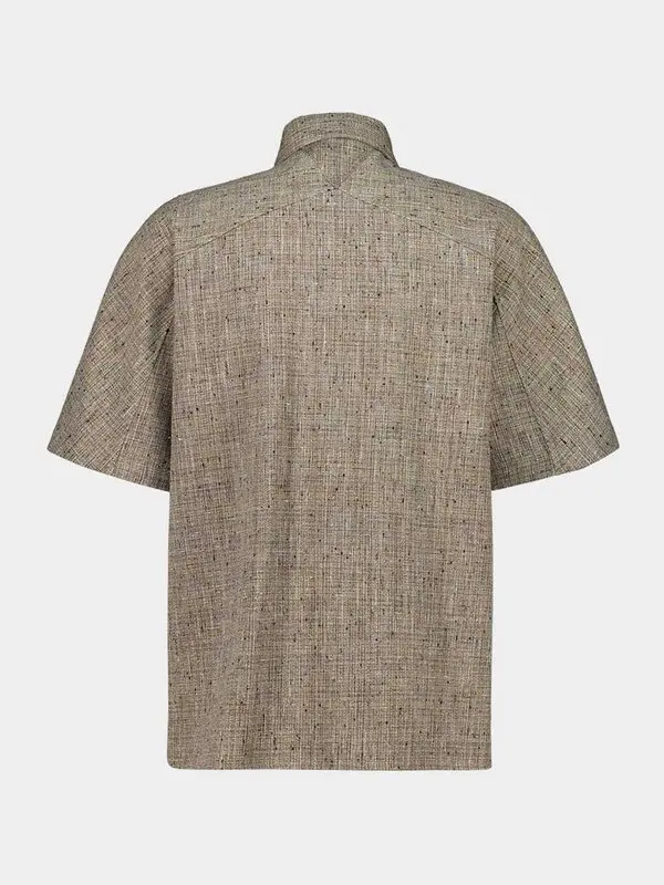 Bottega Veneta Sahara Mel Short-sleeve Flecked Shirt