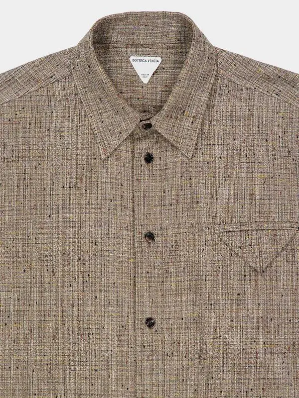 Bottega Veneta Sahara Mel Short-sleeve Flecked Shirt