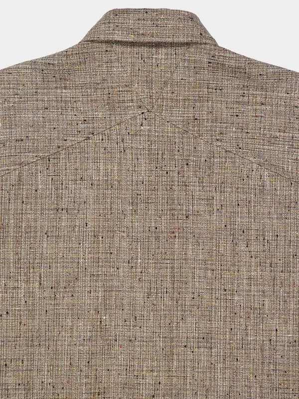 Bottega Veneta Sahara Mel Short-sleeve Flecked Shirt