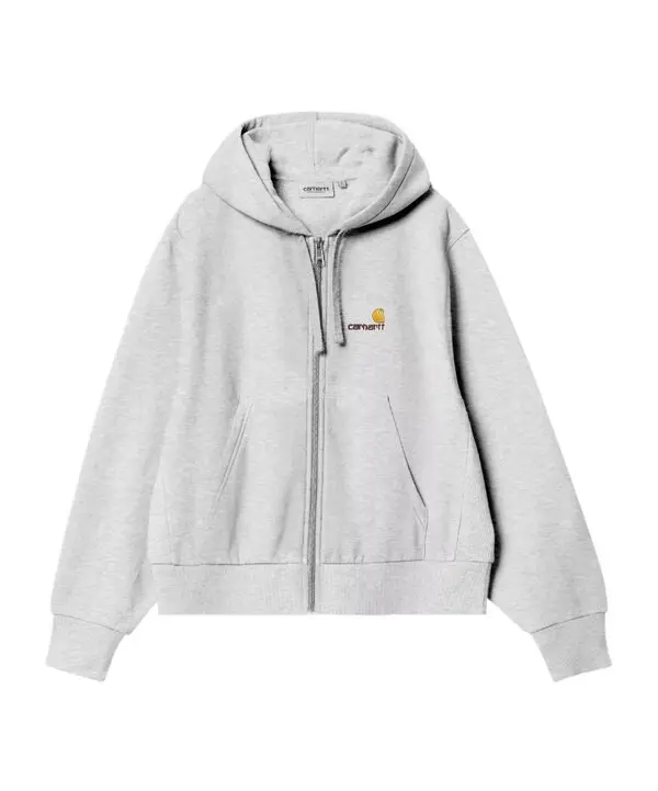 Carhartt Work In Progress American Script Zipped Hoodie - Ashes