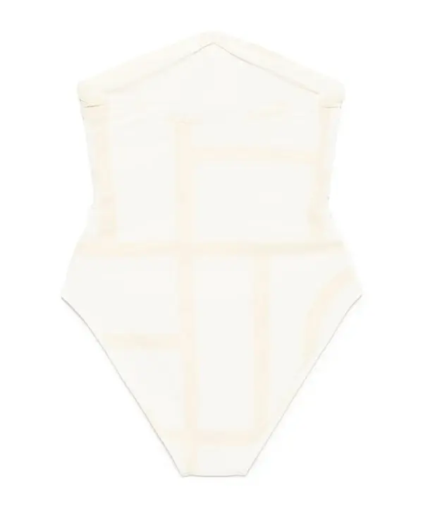 TOTEME Monogram Strapless Stretched Swimsuit