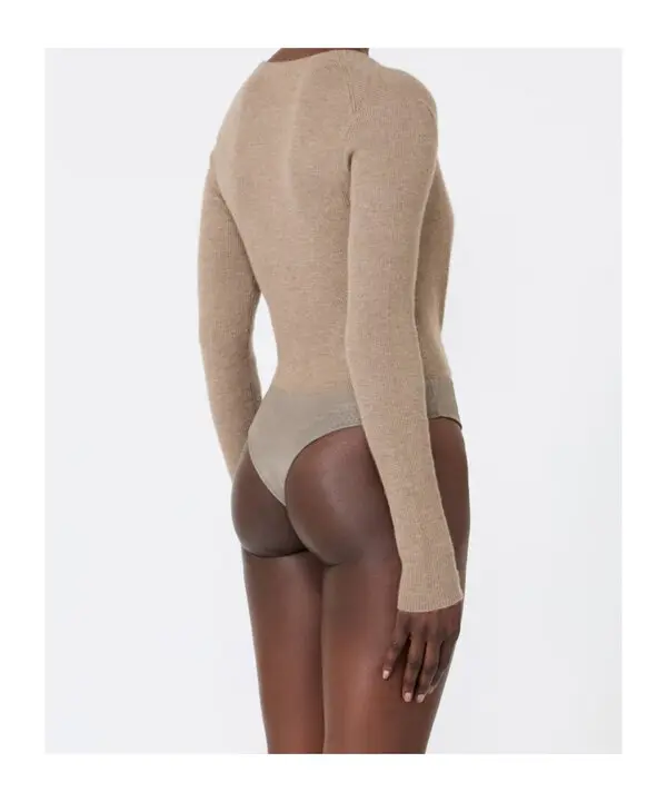 Max Mara Long-sleeved Cross-over Knitwear - Sand