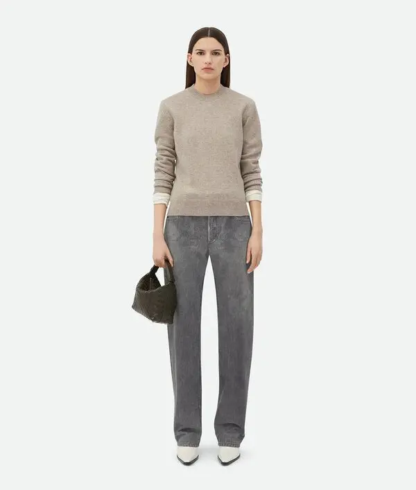 Bottega Veneta Wallace Woven Shoulder Bag - Khaki