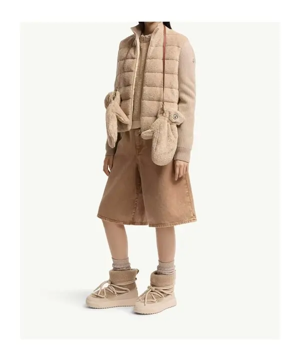 Moncler Padded Teddy Wool Zip-up Cardigan