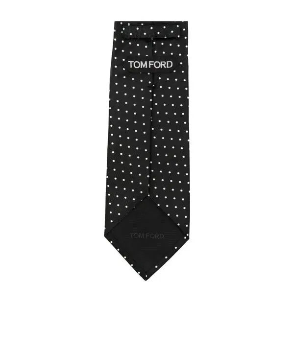 TOM FORD Micro Dot On Weave Silk Neck Tie