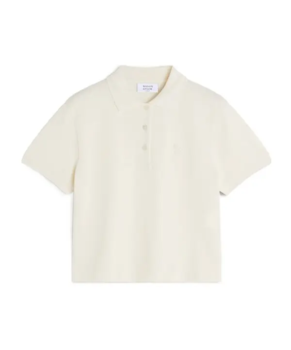 Maison Kitsuné Baby Fox Cropped Polo Top - White