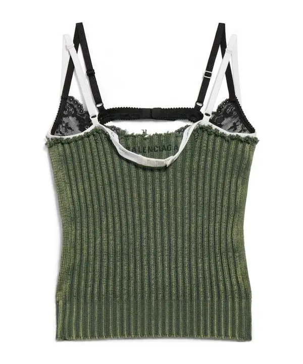 Balenciaga Lace-detailed Patched Tank Top