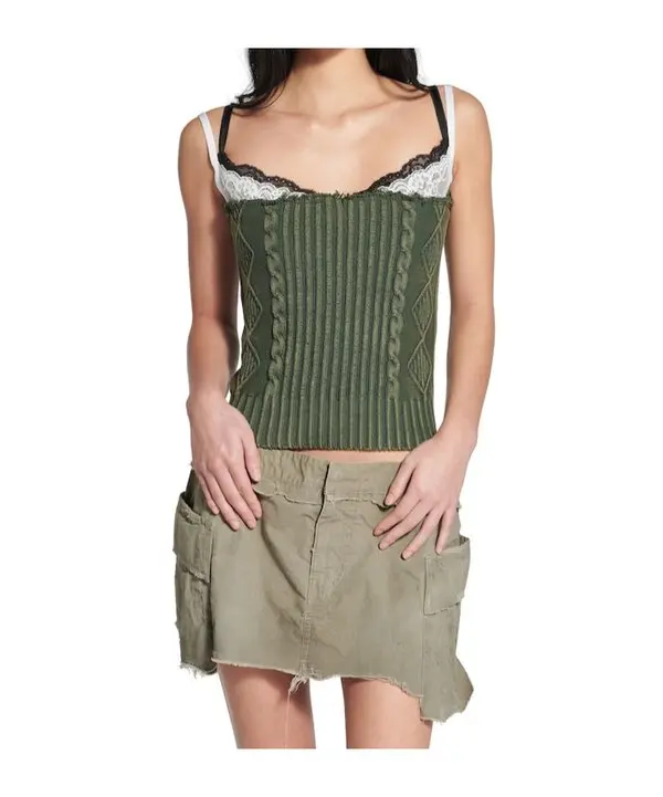 Balenciaga Lace-detailed Patched Tank Top