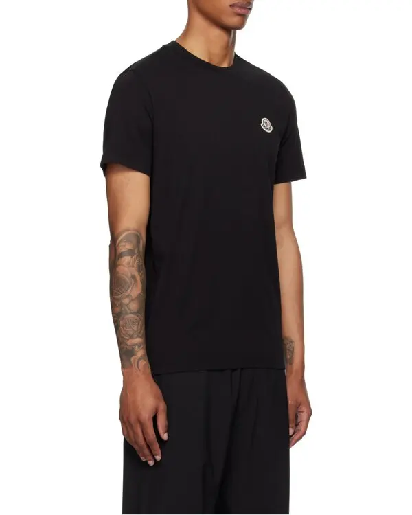 Moncler 3 Packs Logo Patch Crewneck T-shirt - Black