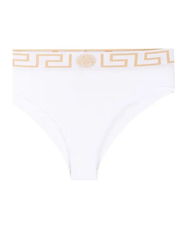 Versace Greca-border High-cut Briefs - White