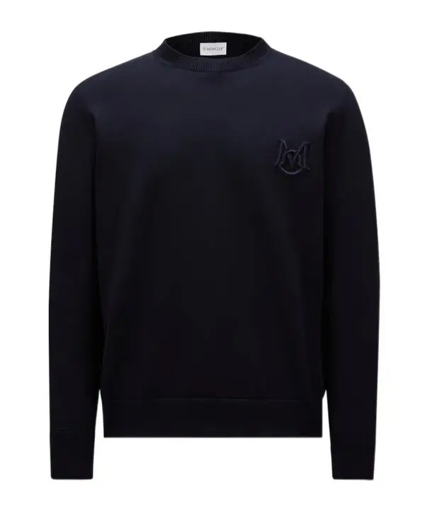 Moncler Logo Embroidered Long-sleeved Sweater