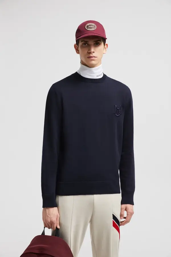 Moncler Logo Embroidered Long-sleeved Sweater
