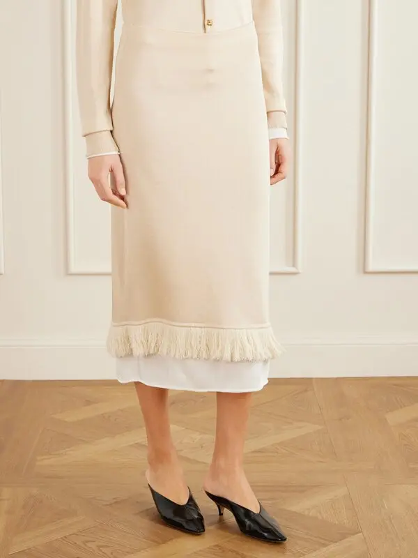 Bottega Veneta Silk Double Knit Skirt