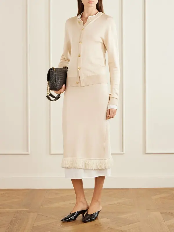 Bottega Veneta Silk Double Knit Skirt