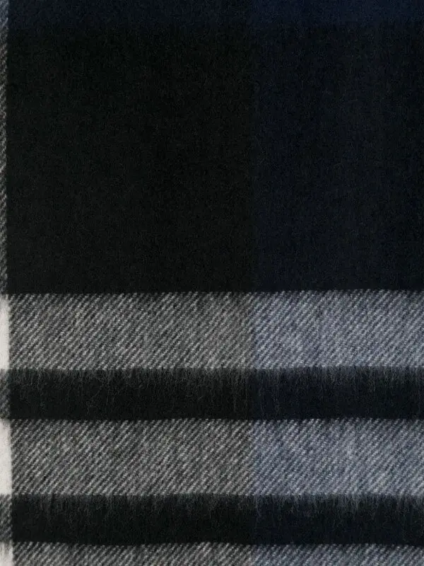 Mulberry Check-pattern Fringe-detailing Scarf