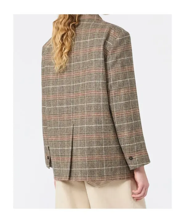 Max Mara Prince Of Wales Check Wool Single-breasted Blazer
