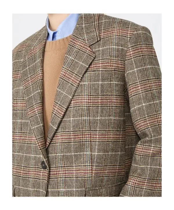 Max Mara Prince Of Wales Check Wool Single-breasted Blazer