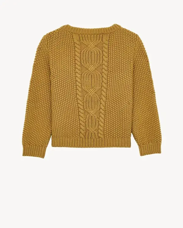 Saint Laurent Wool Knit Scoop-neck Sweater - Ocre