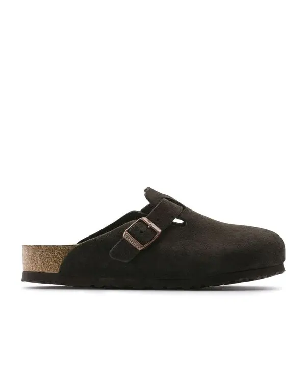 BIRKENSTOCK Boston Suede Clogs - Mocha